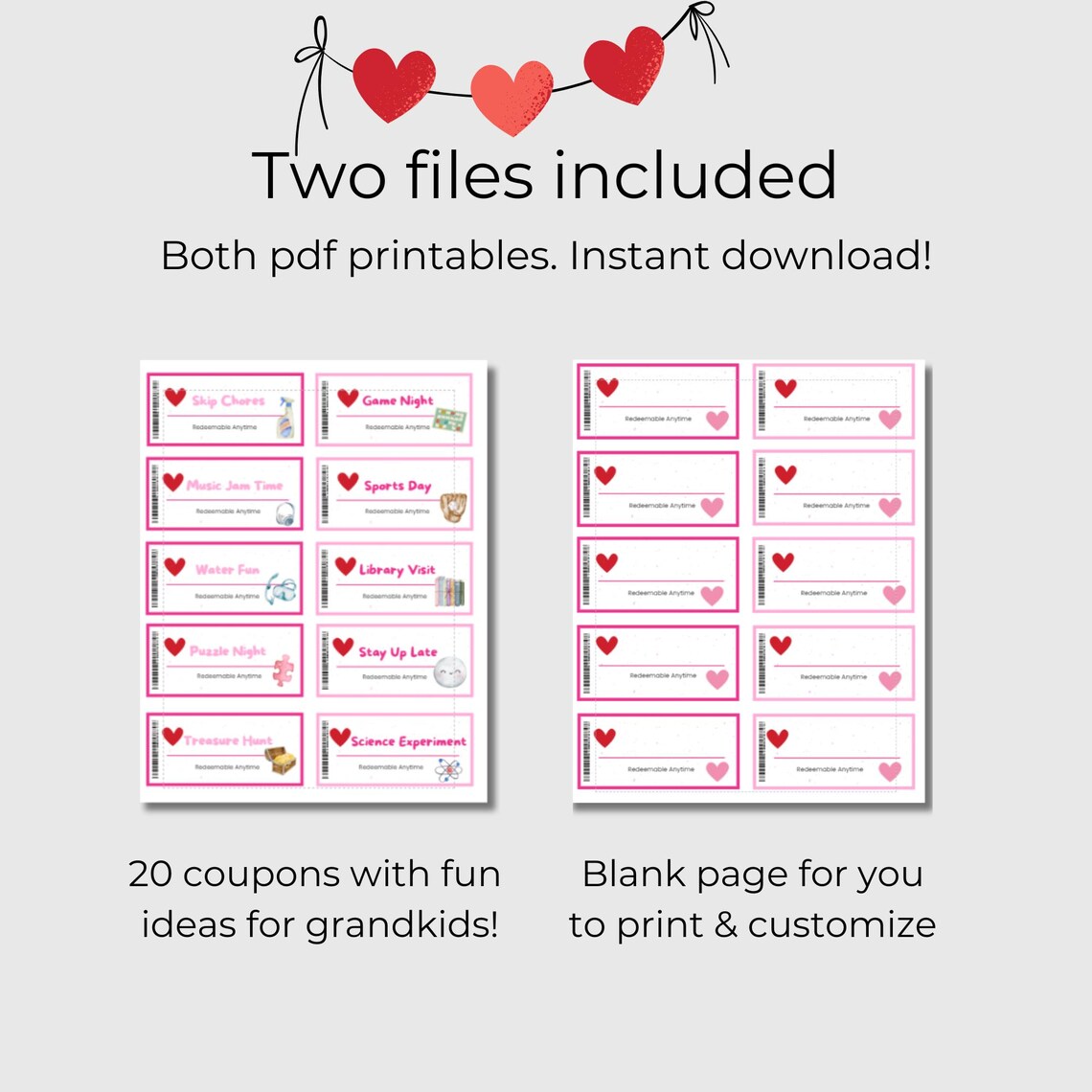 PRINTABLE Kids Valentine Coupon Book, Valentine Coupons for Kids ...