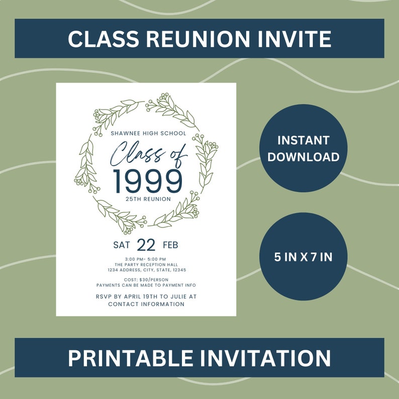 Class Reunion Invitation Template, High School Reunion, College Reunion ...