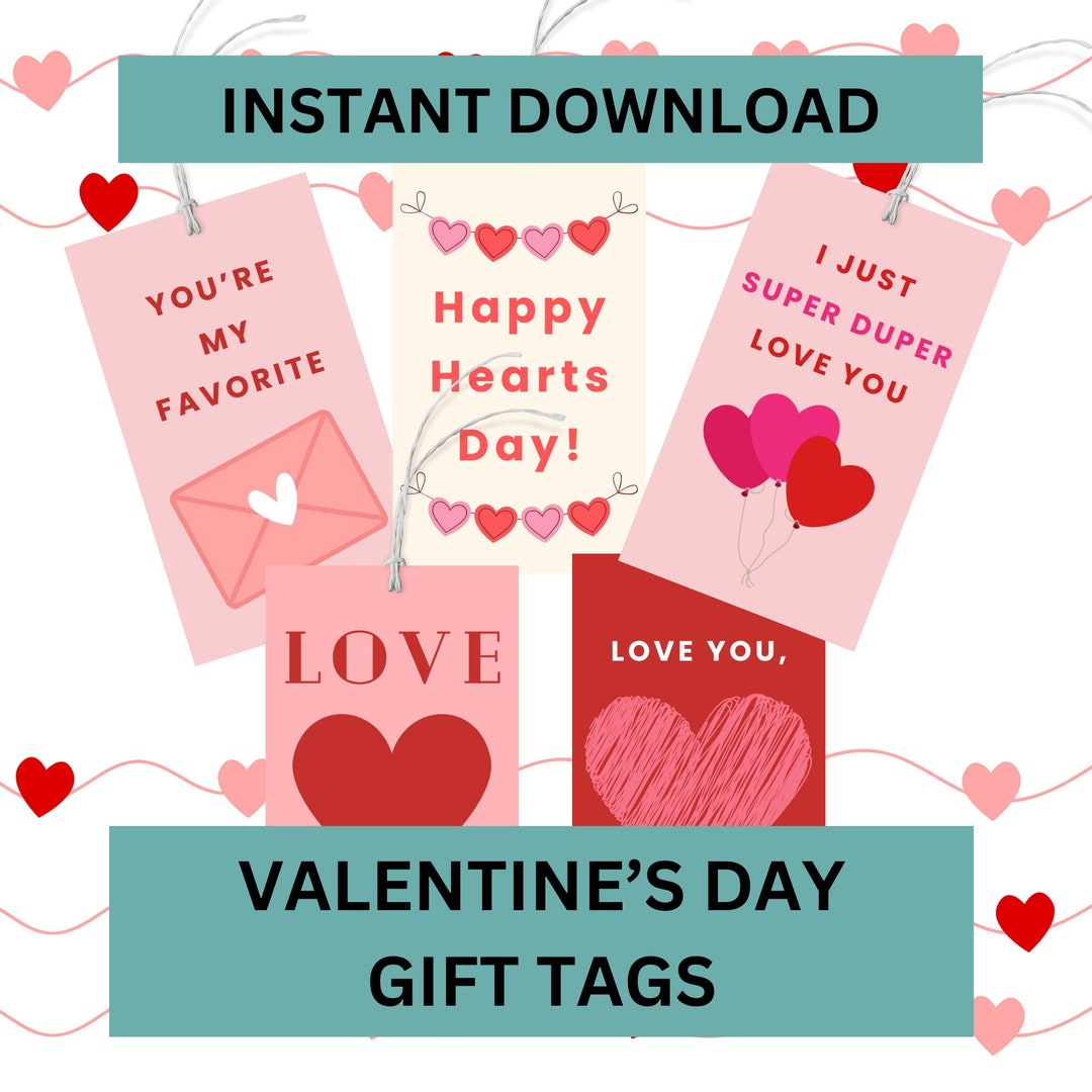 PRINTABLE Teacher Valentine Gift Tags, Valentine Teacher Gift ...