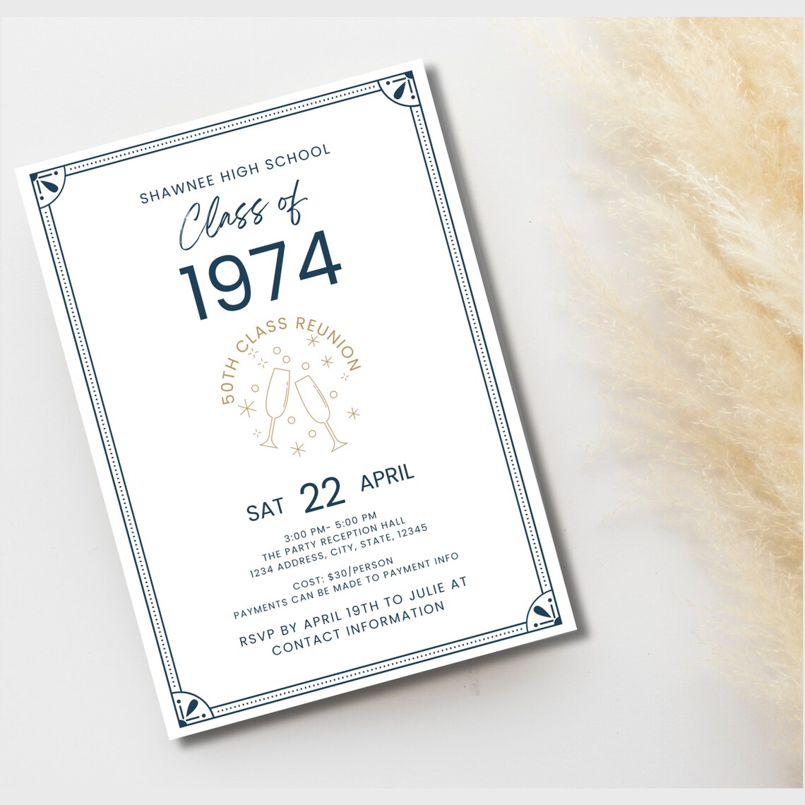 Class Reunion Invitation Template, High School Reunion, College Reunion ...