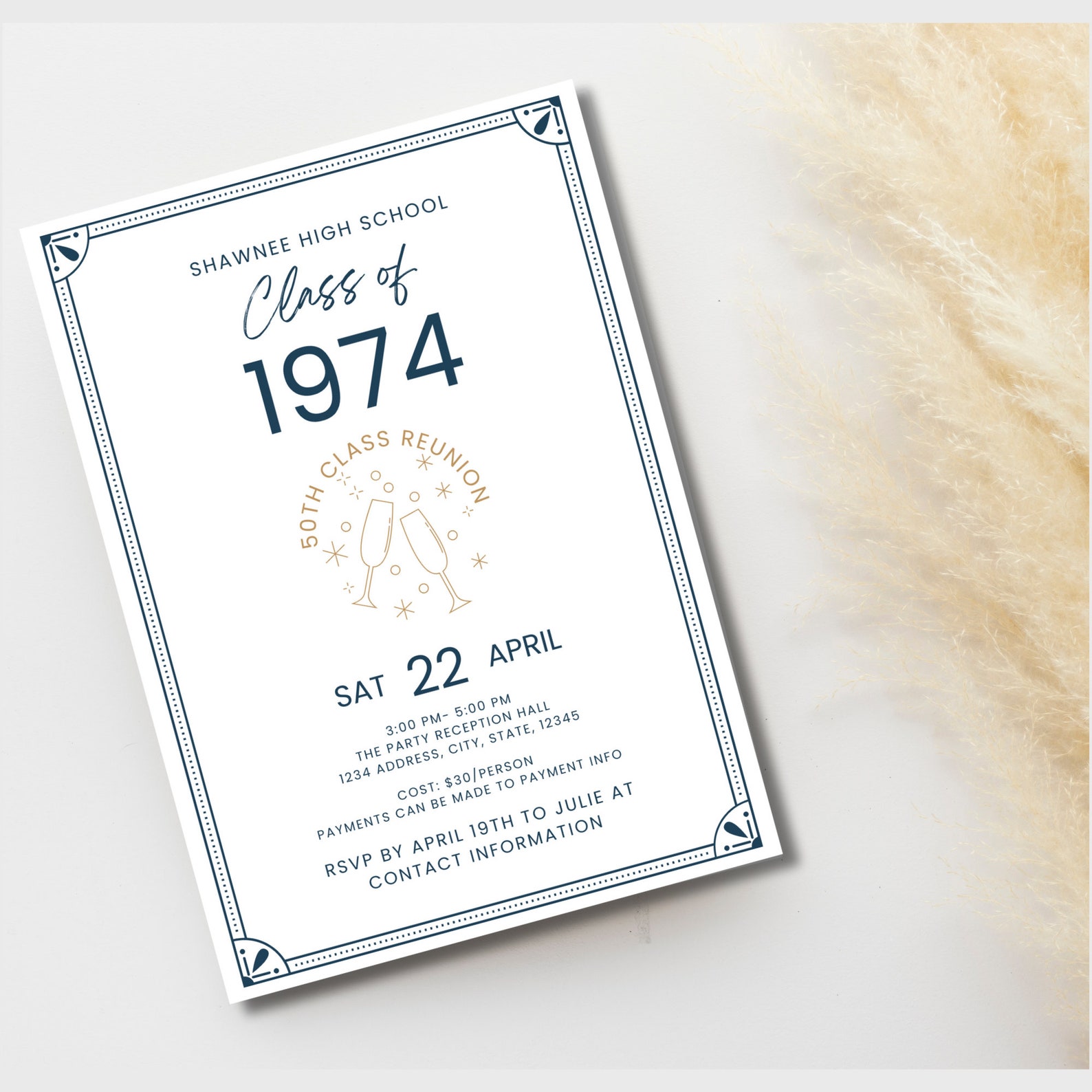 Class Reunion Invitation Template, High School Reunion, College Reunion ...