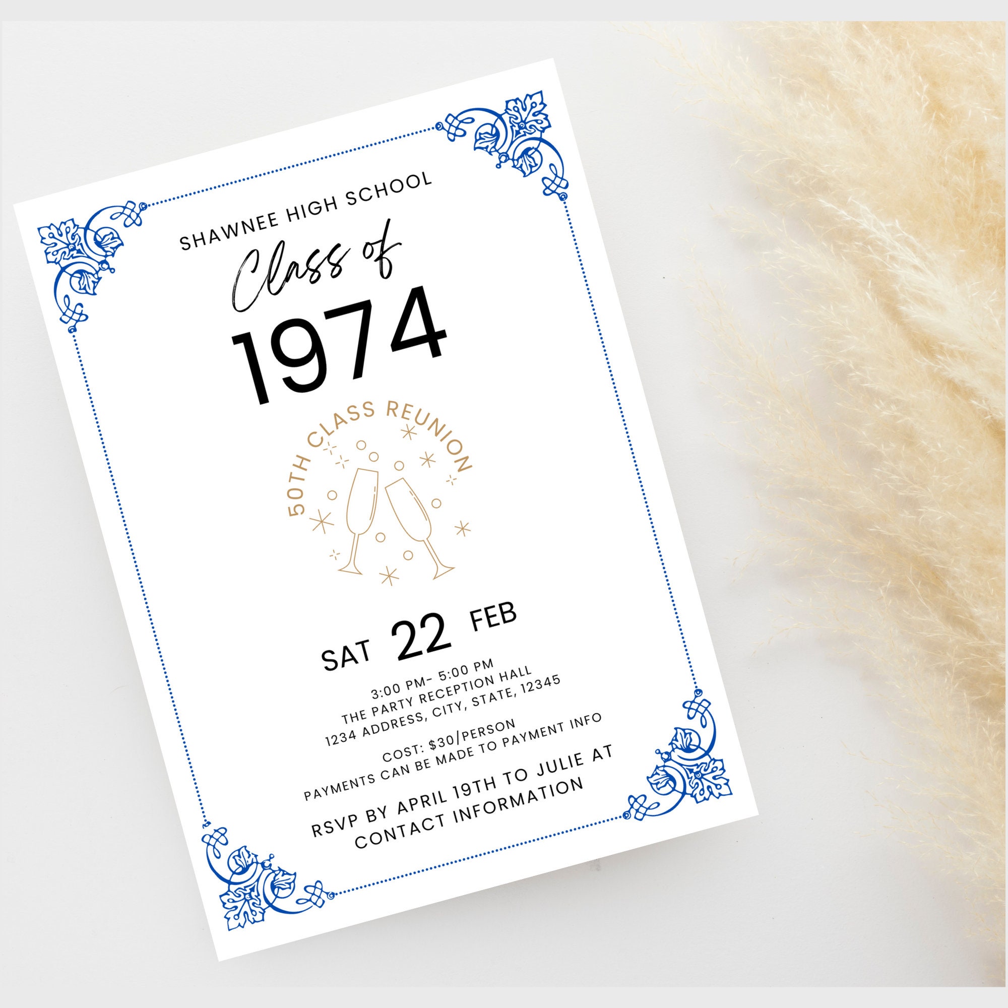 Class Reunion Invitation Template, High School Reunion, College Reunion ...