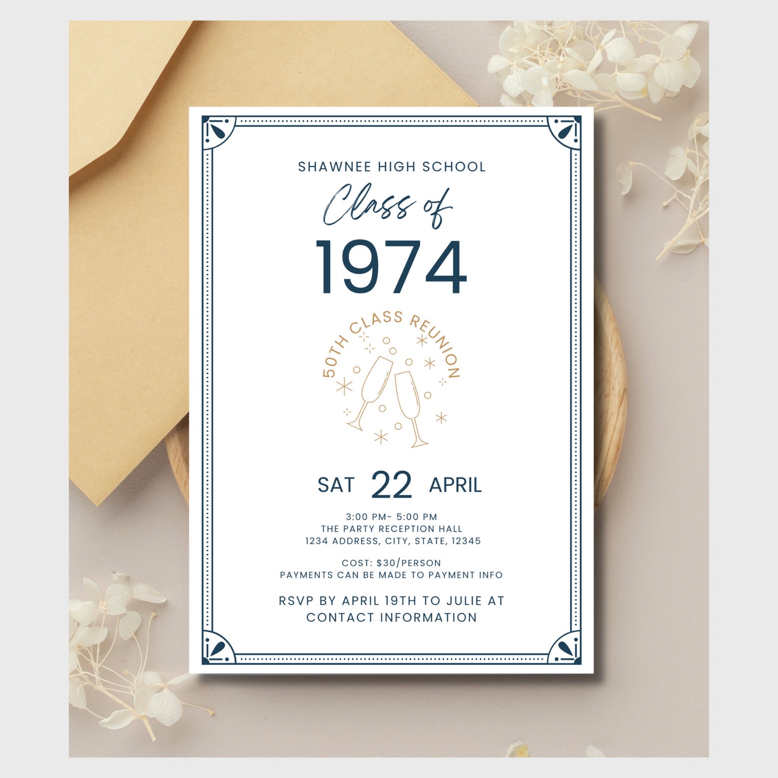 Class Reunion Invitation Template, High School Reunion, College Reunion ...