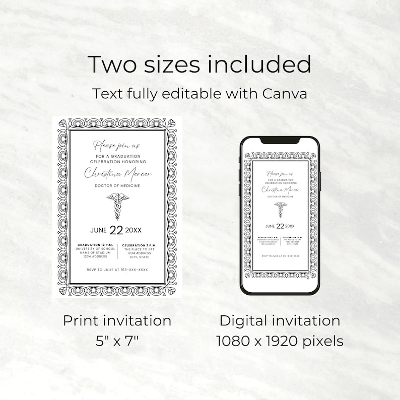 Graduation Invite, Medical Doctor Graduation Party, Nursing Graduation ...