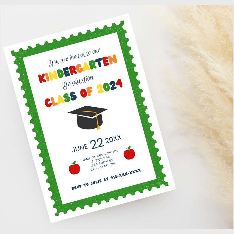 Editable Preschool Graduation Invitation, Prek Announcement Party ...