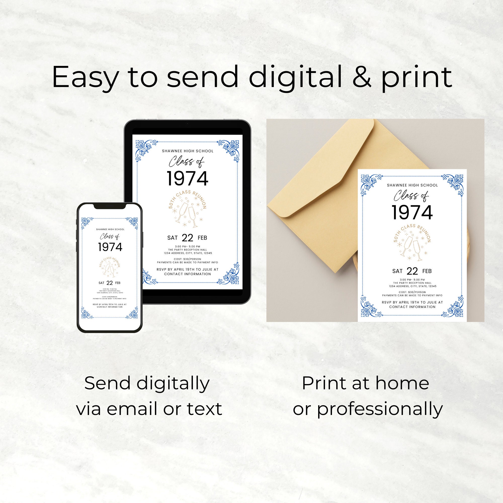 Class Reunion Invitation Template, High School Reunion, College Reunion ...