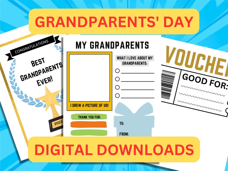 Grandparents' Day Printable, Grandparents Day Keepsake, Toddler ...