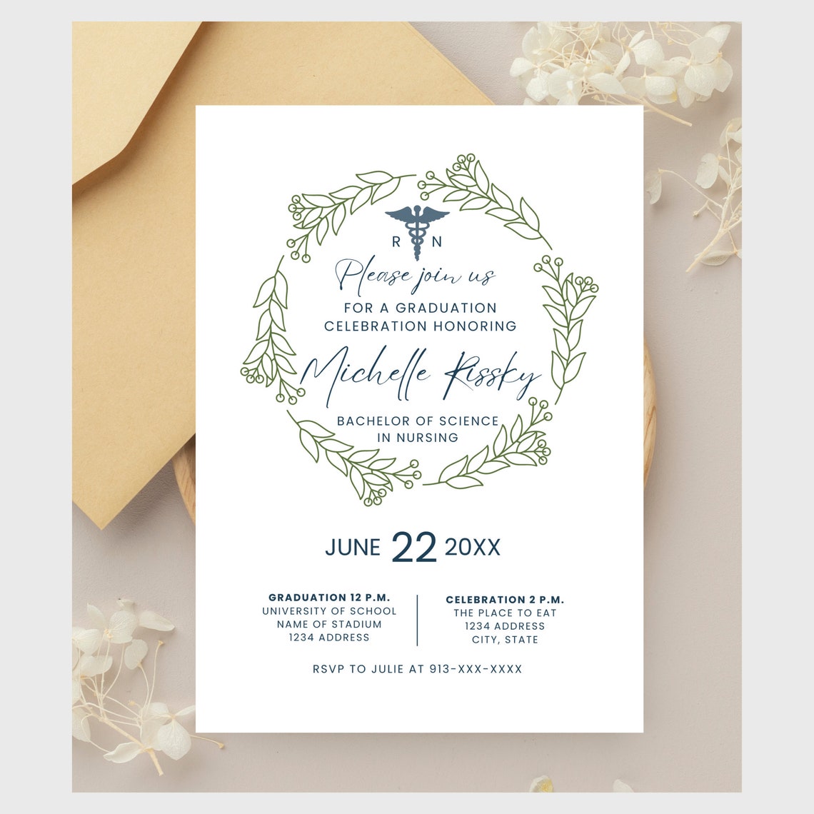 Nurse Graduation Ceremony Invitation Template, Nursing School ...
