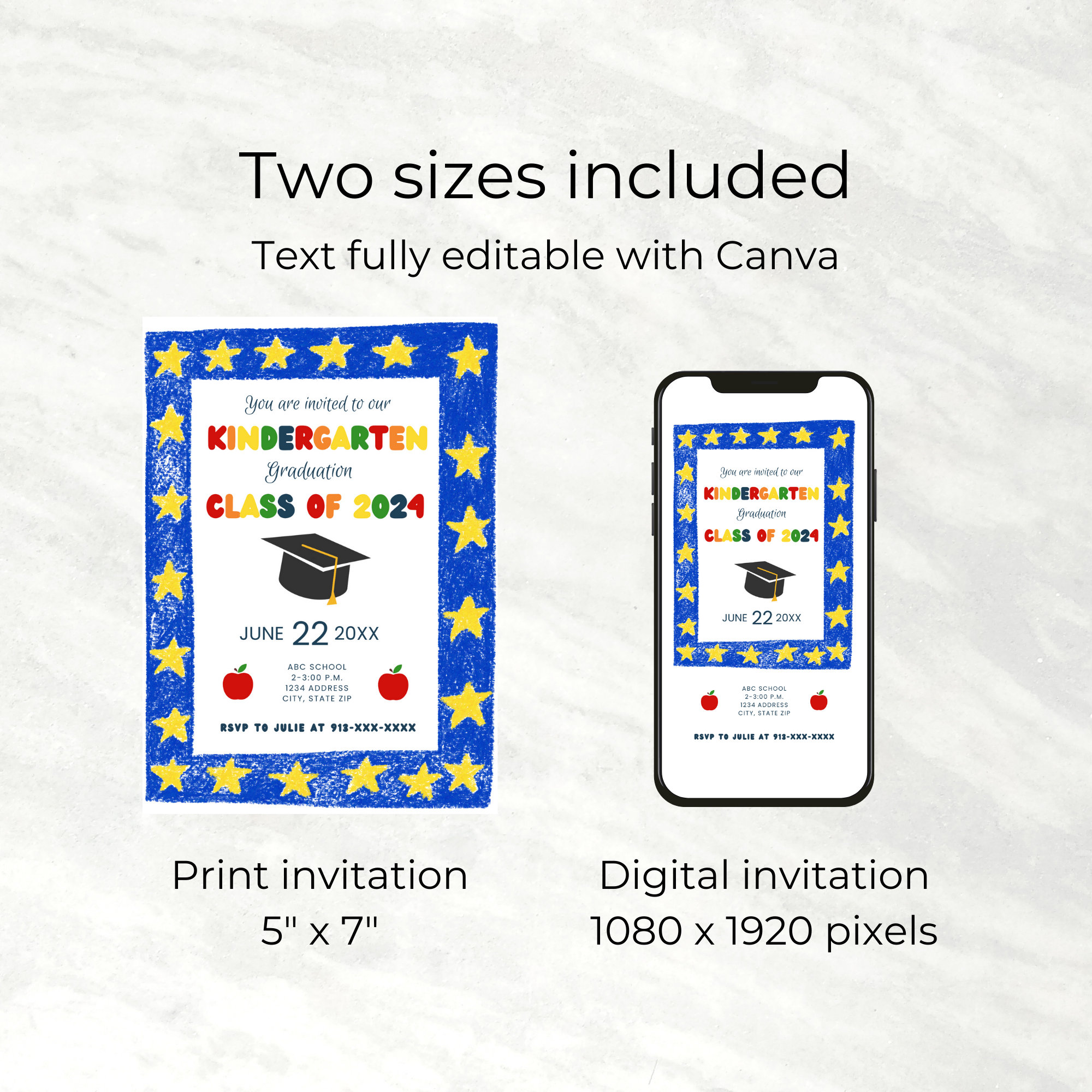 Preschool Grad, Class of 2024, Editable Printable Template, Pre- K ...