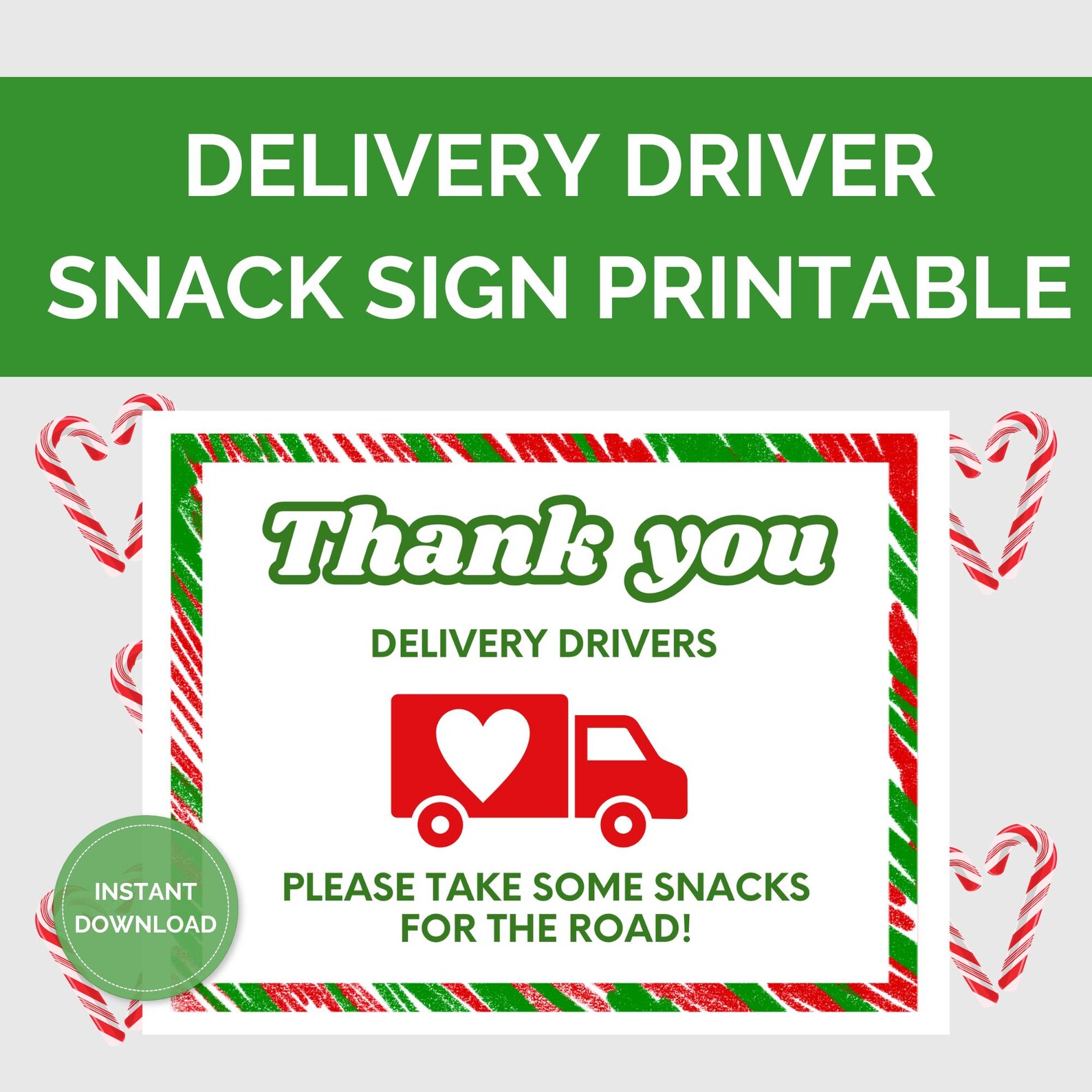Delivery Driver Snack Sign Printable, Delivery Driver Thank You Sign ...