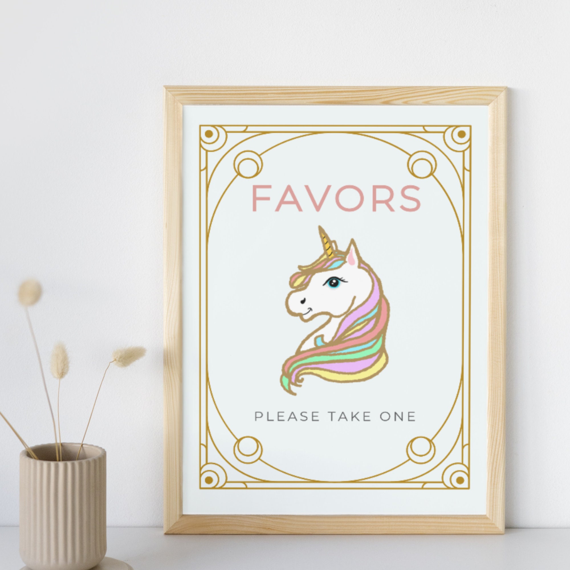 Favor Sign, Take One Sign, Milestone Birthday Invitation, Unicorn ...