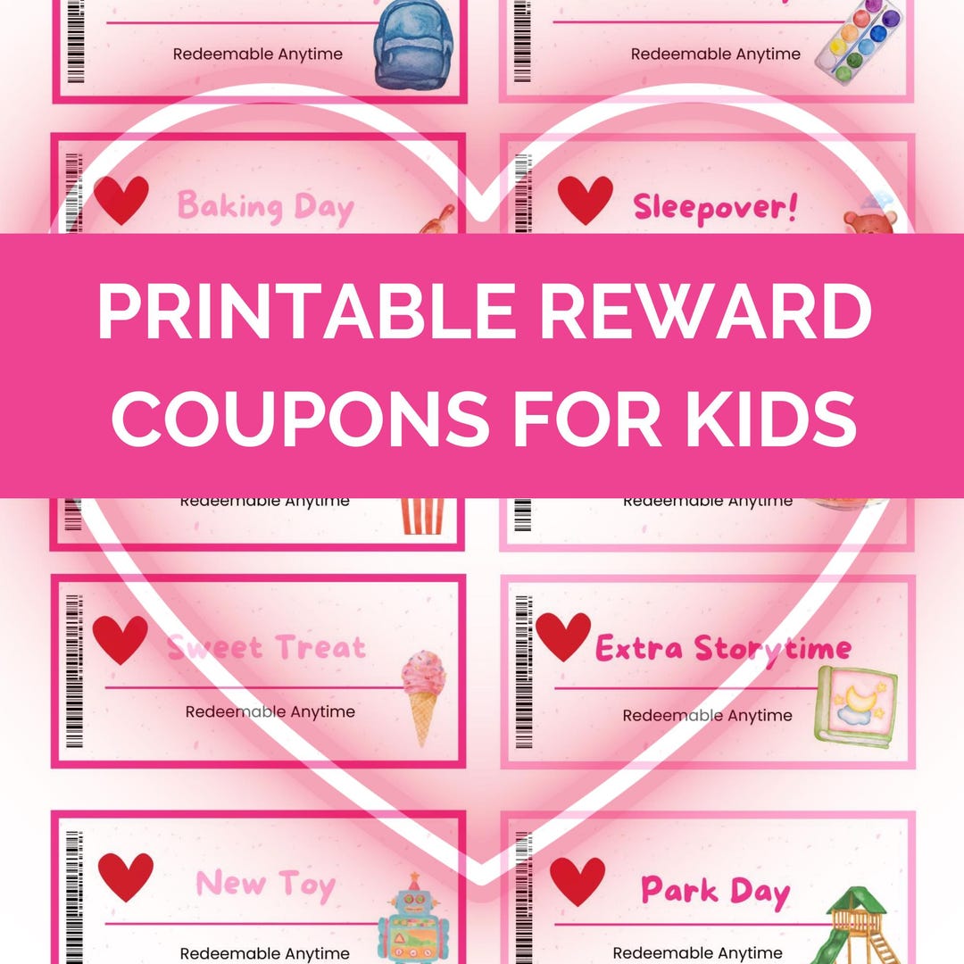 PRINTABLE Kids Valentine Coupon Book, Valentine Coupons for Kids ...