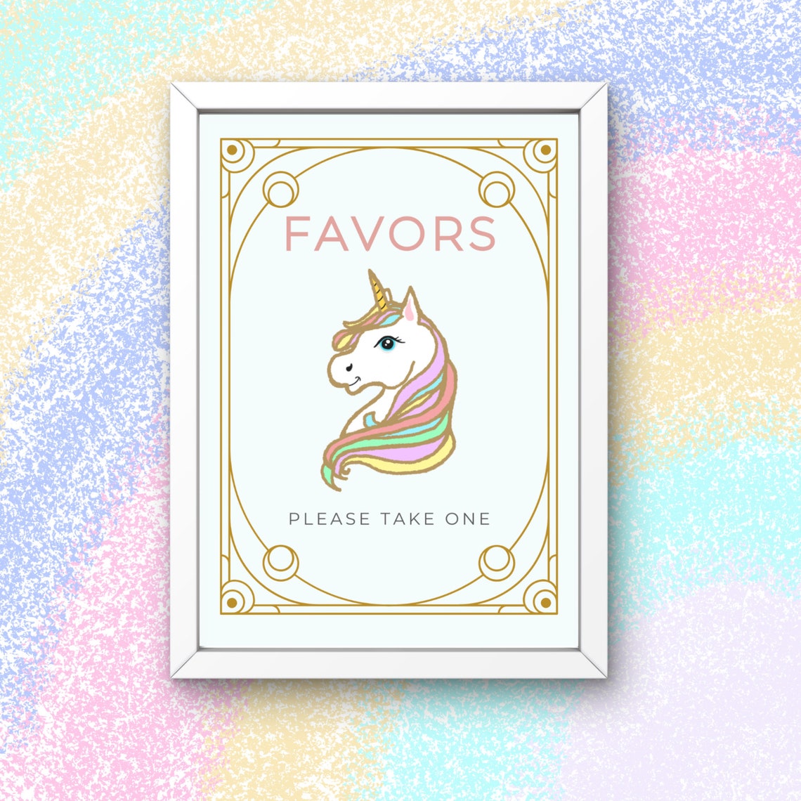 Favor Sign, Take One Sign, Milestone Birthday Invitation, Unicorn ...