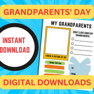 Grandparents' Day Printable, Grandparents Day Keepsake, Toddler ...
