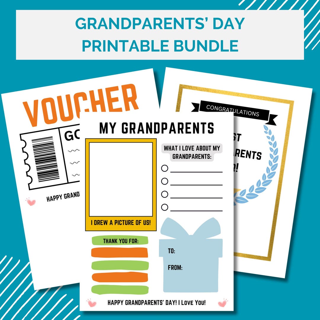 Grandparents' Day Printable, Grandparents Day Keepsake, Toddler ...