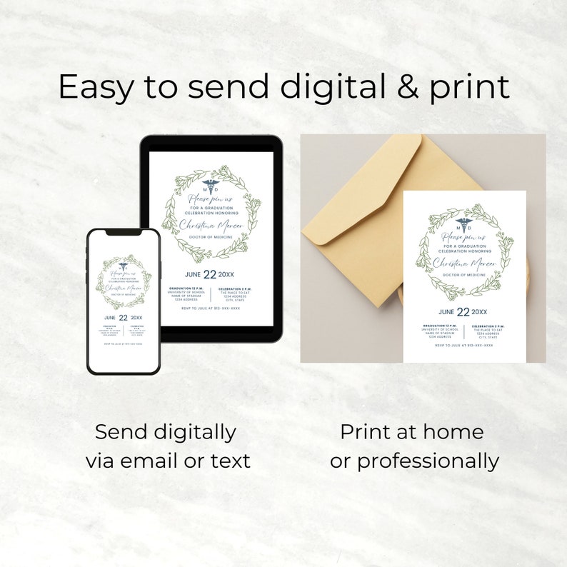 Graduation Invite, Medical Doctor Graduation Party, Nursing Graduation ...