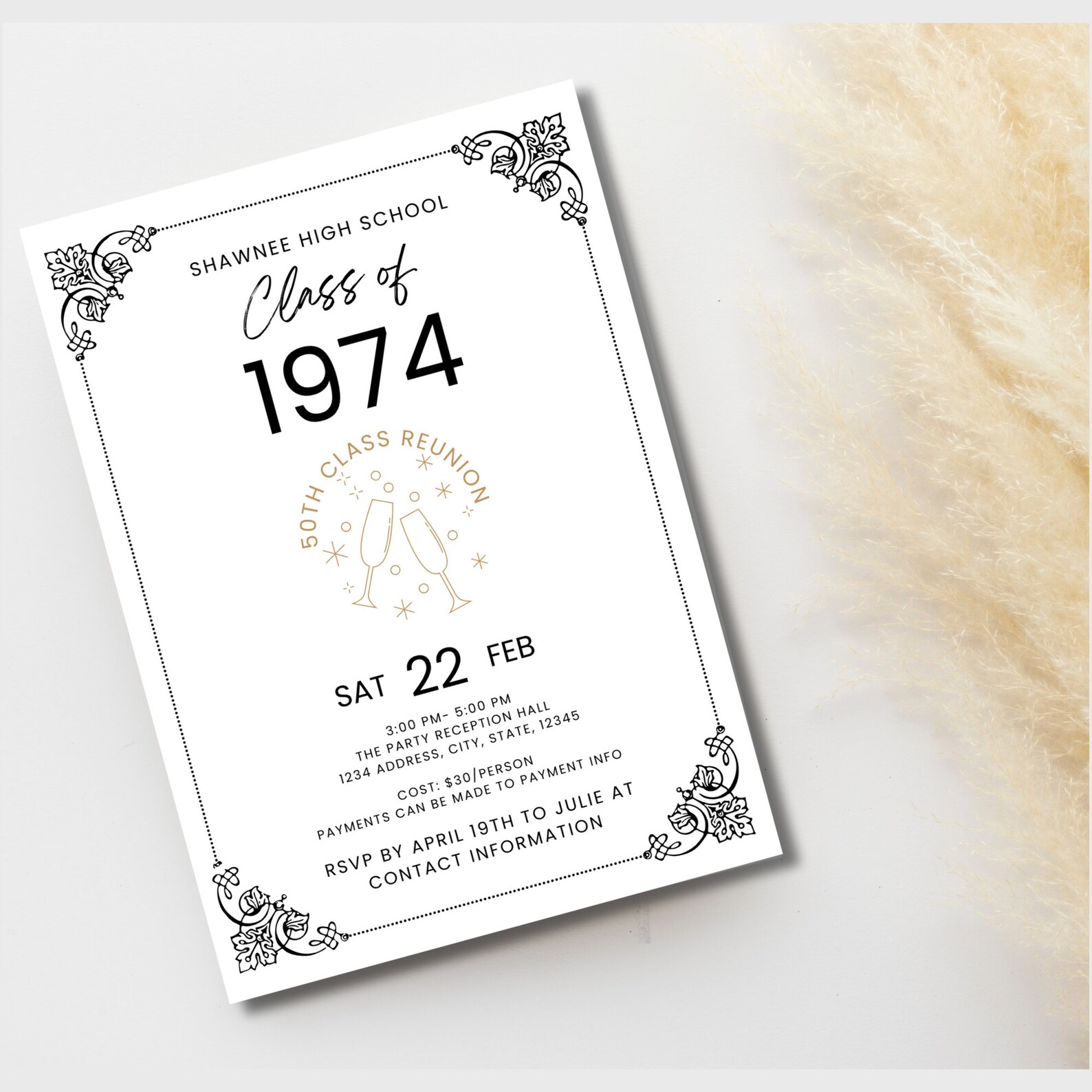 Class Reunion Invitation Template, High School Reunion, College Reunion ...