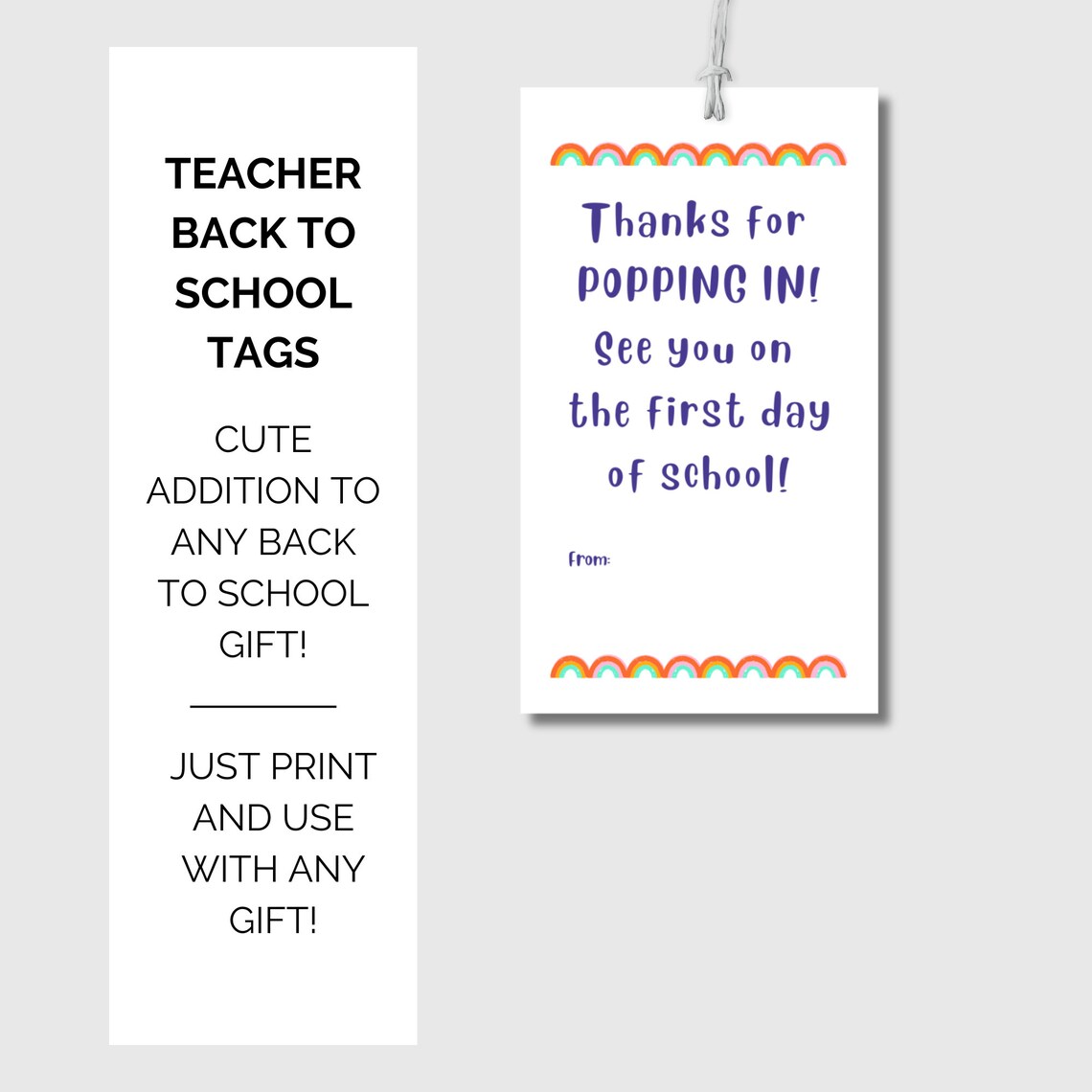 Beginning of the Year Gift Back to School Night Meet the Teacher Gift ...