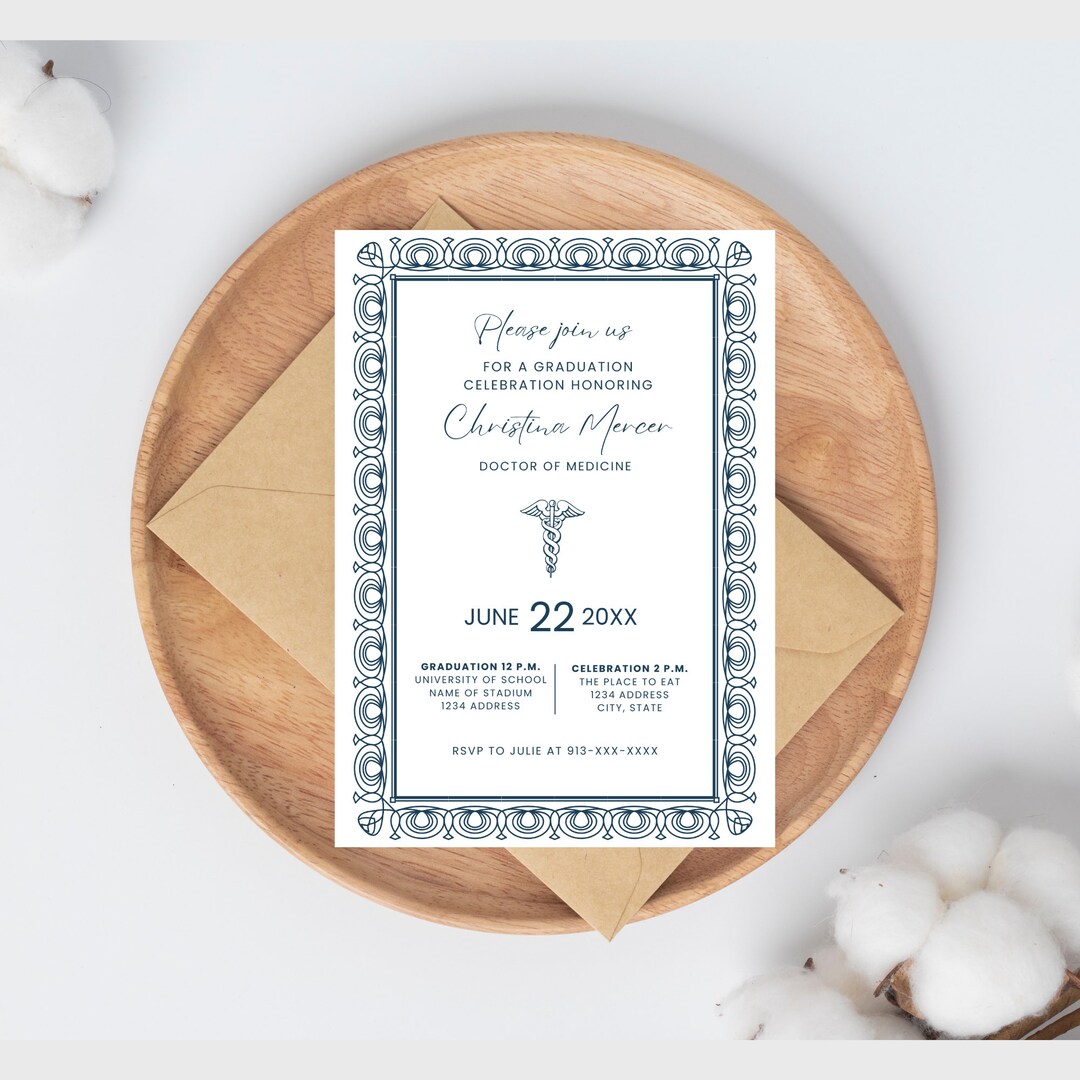 Graduation Invite, Medical Doctor Graduation Party, Nursing Graduation ...