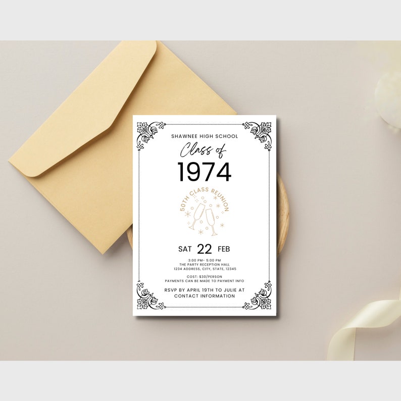 Class Reunion Invitation Template, High School Reunion, College Reunion ...