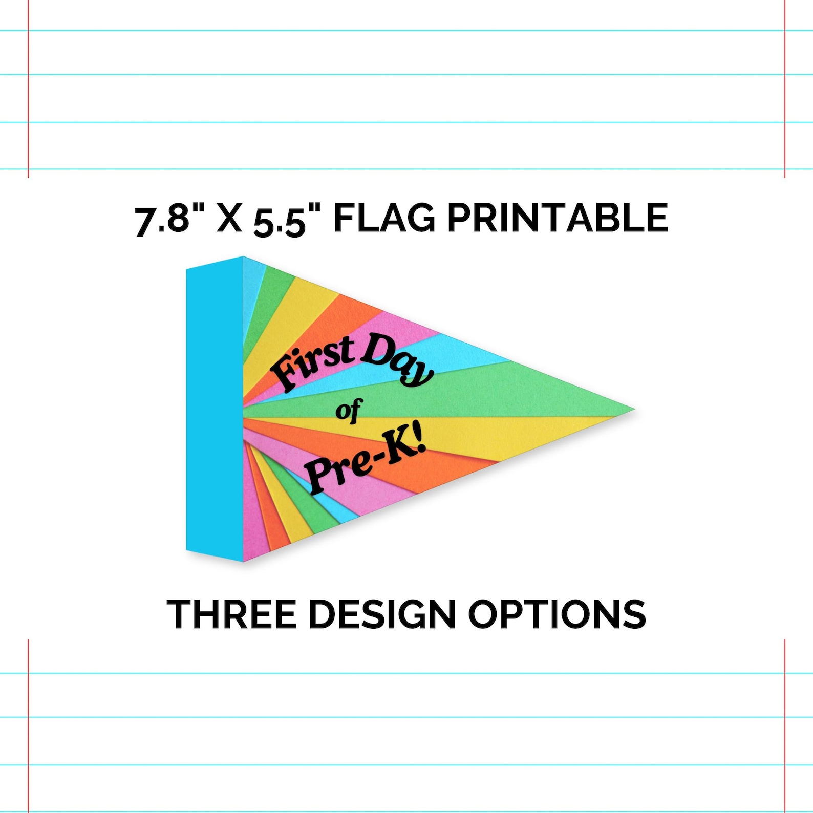 First Day of Prek School Pennant Flag, Back to School Printable Sign ...