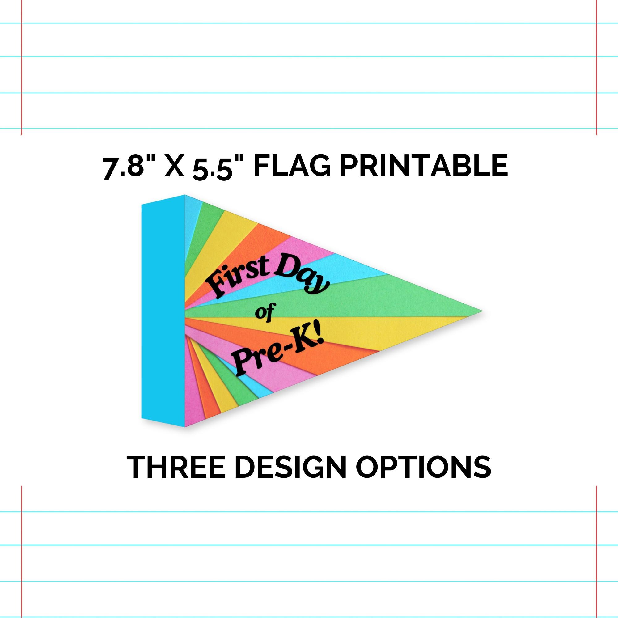 First Day of Prek School Pennant Flag, Back to School Printable Sign ...
