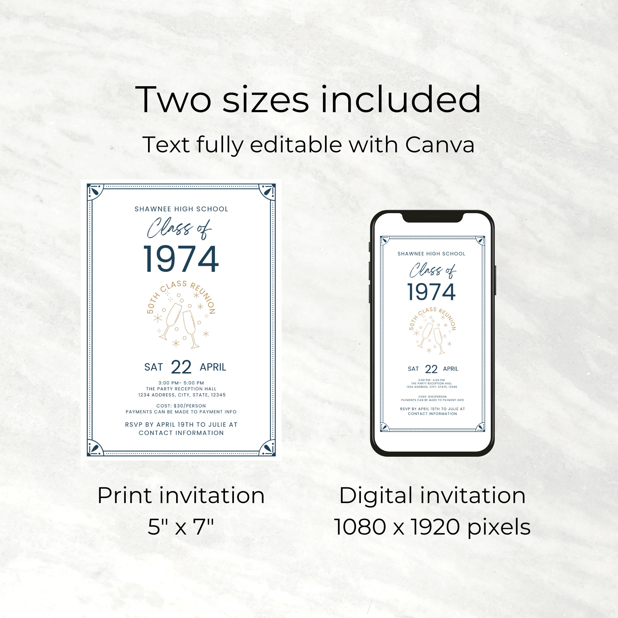 Class Reunion Invitation Template, High School Reunion, College Reunion ...