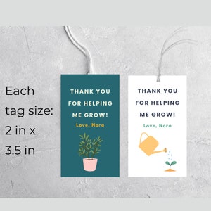 Instant Download, Succulent Gift Tag, Teacher Appreciation Card, Plant ...