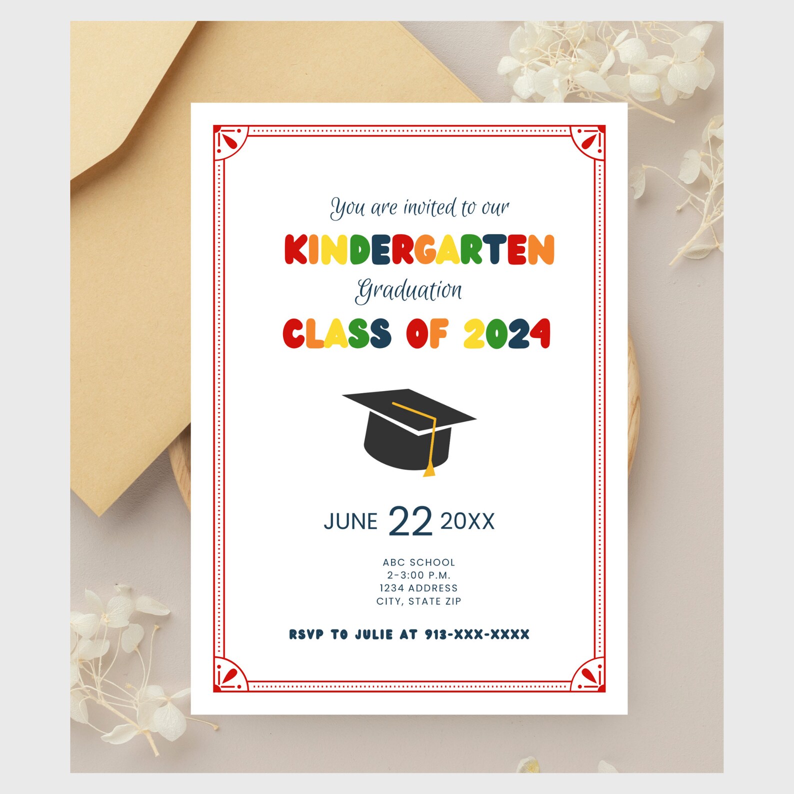 Editable Preschool Graduation Invitation, Prek Announcement Party ...