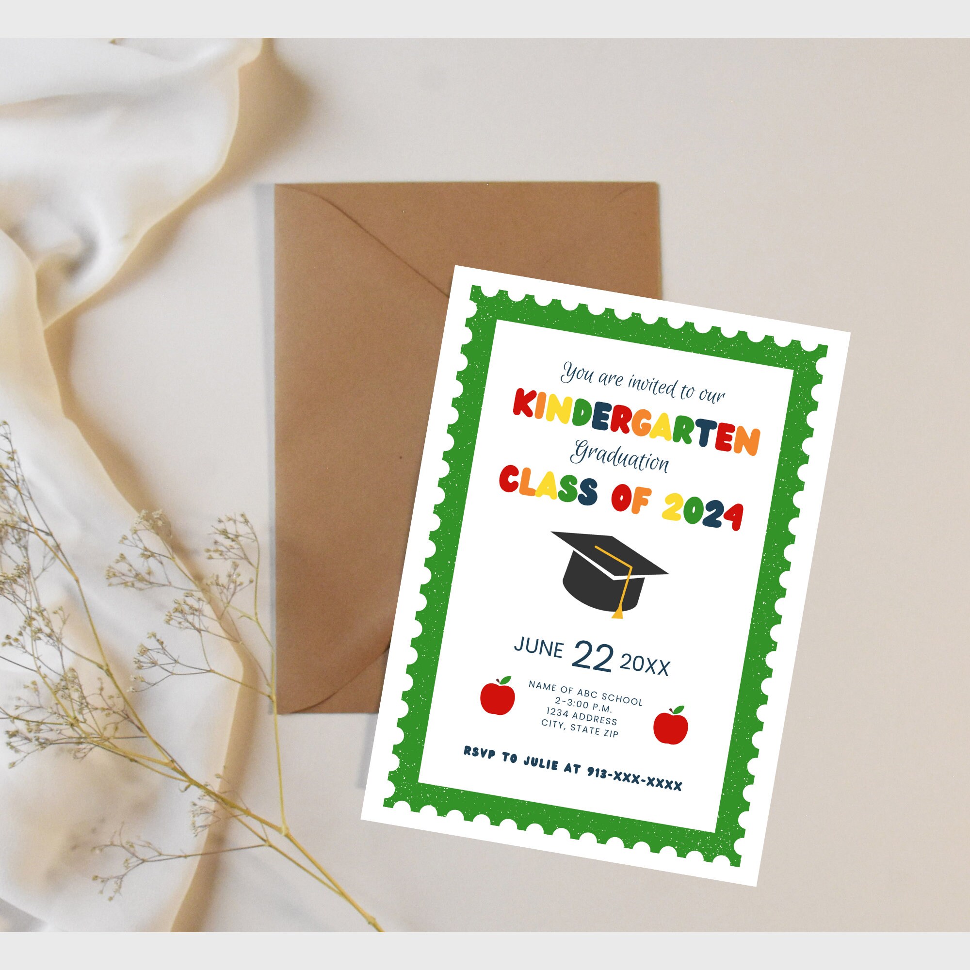 Editable Preschool Graduation Invitation, Prek Announcement Party ...