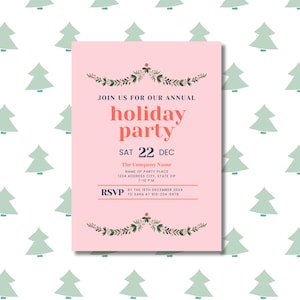 Editable Corporate Holiday Party Invitation, Christmas Tree Party ...