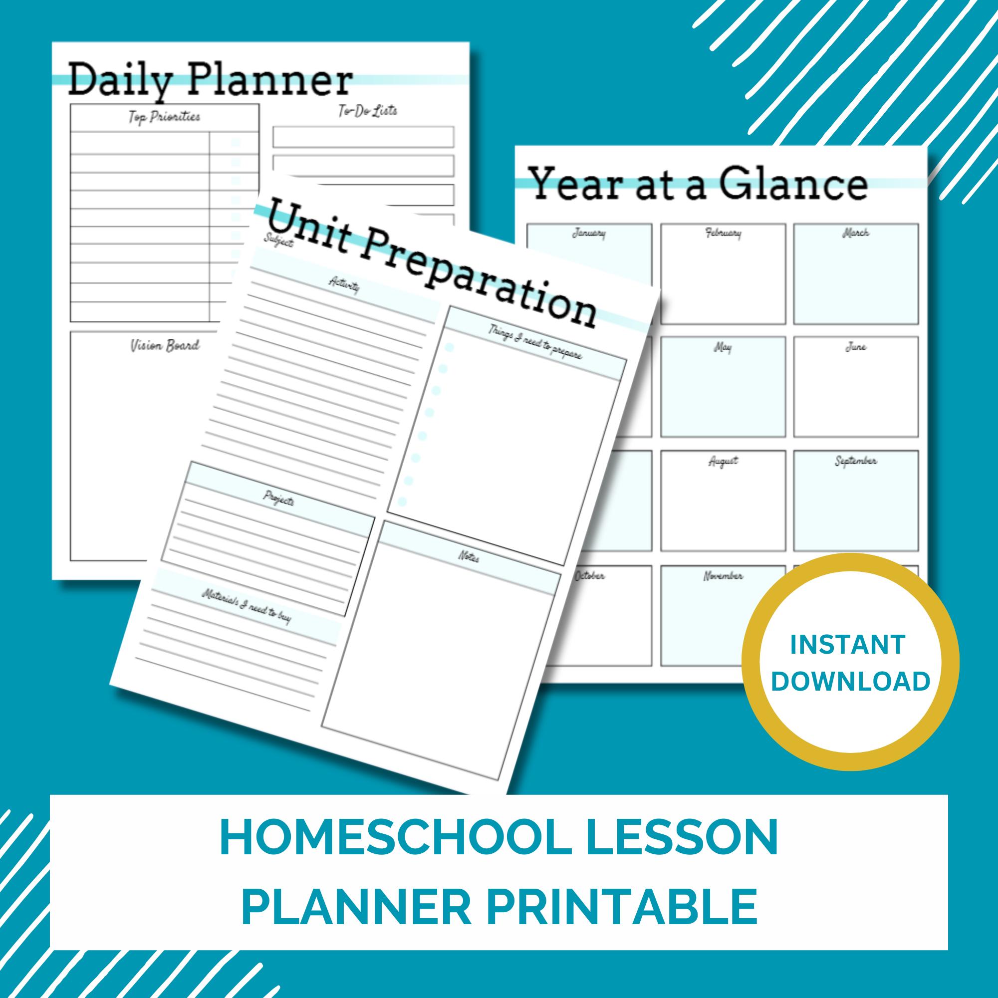 Homeschool Lesson Planner Book | Homeschool Planner for Multiple Kids ...