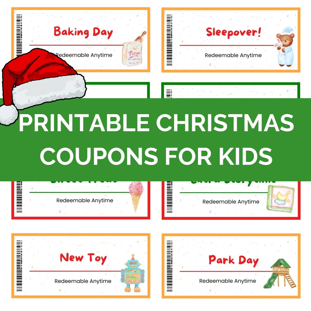 Printable Christmas Coupons for Kids, Christmas Coupon Book, Christmas ...