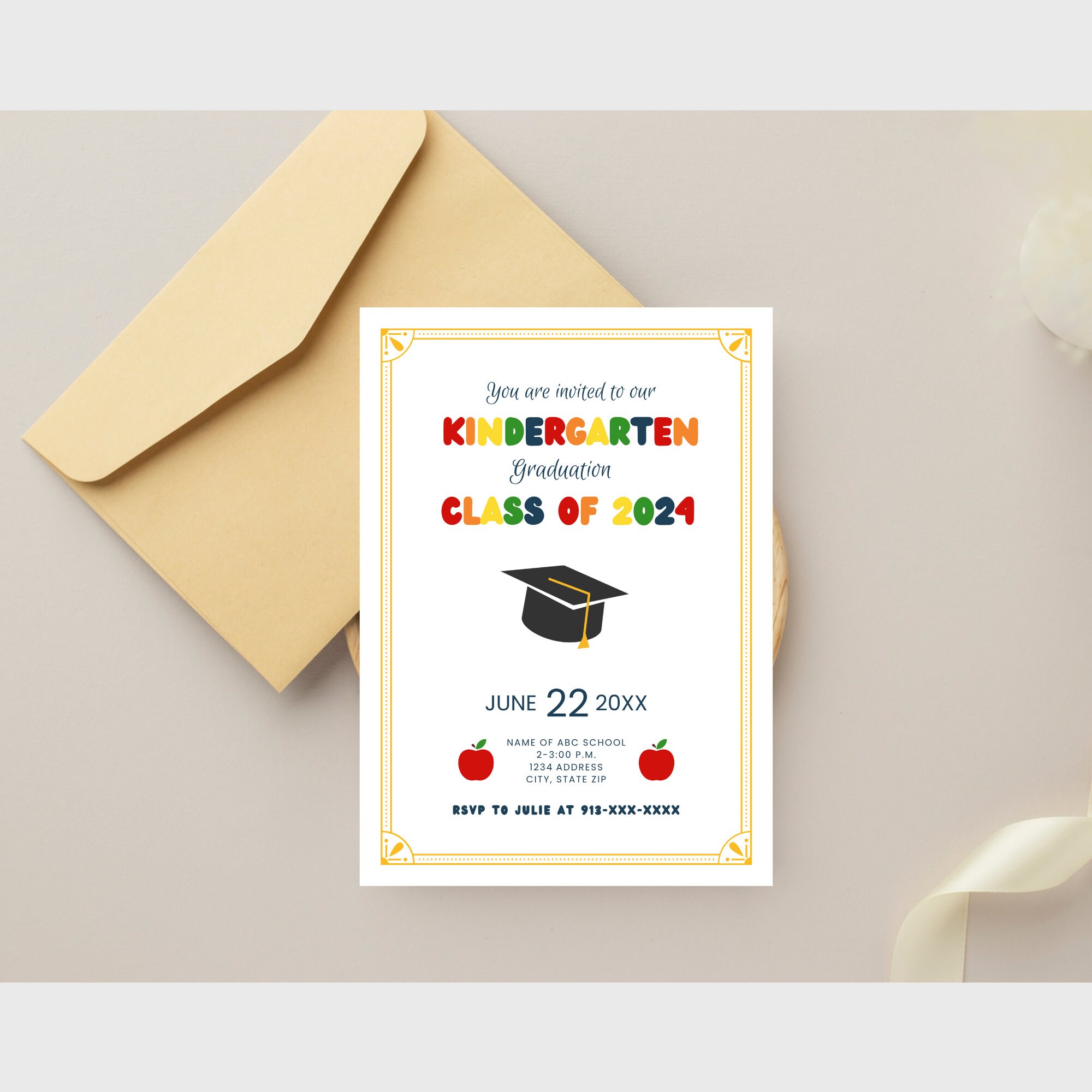 Editable Preschool Graduation Invitation, Prek Announcement Party ...
