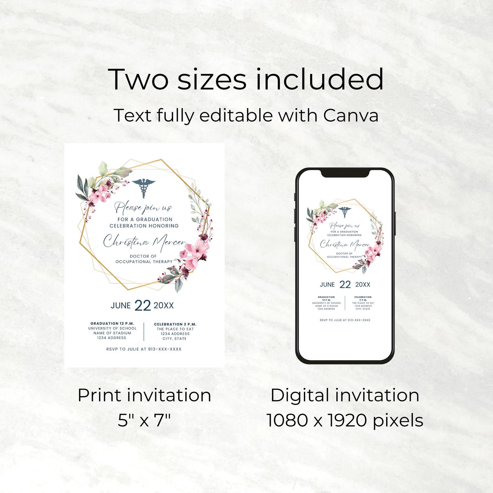 Graduation Invite, Doctor Occupational Therapy Graduation Party, OTD ...