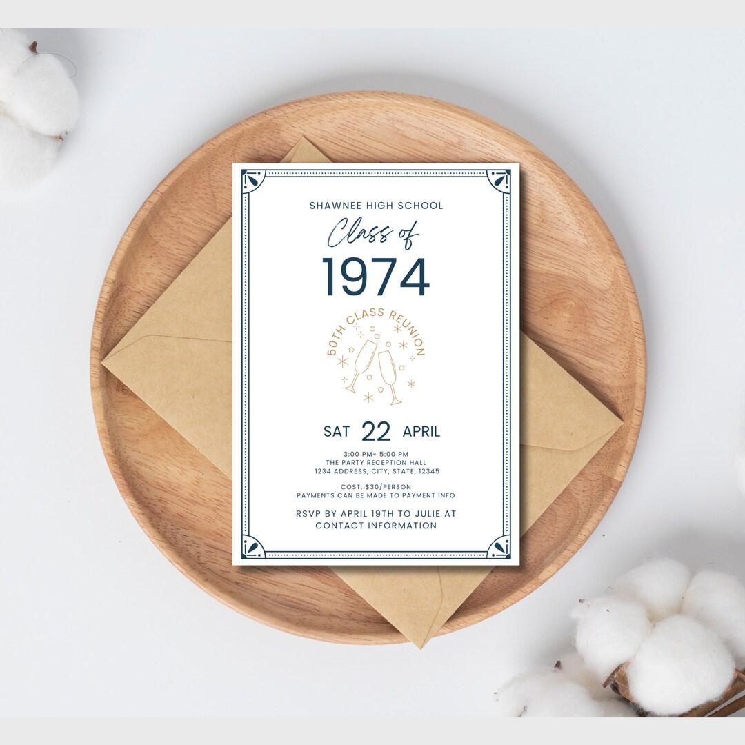 Class Reunion Invitation Digital Template, High School & College ...