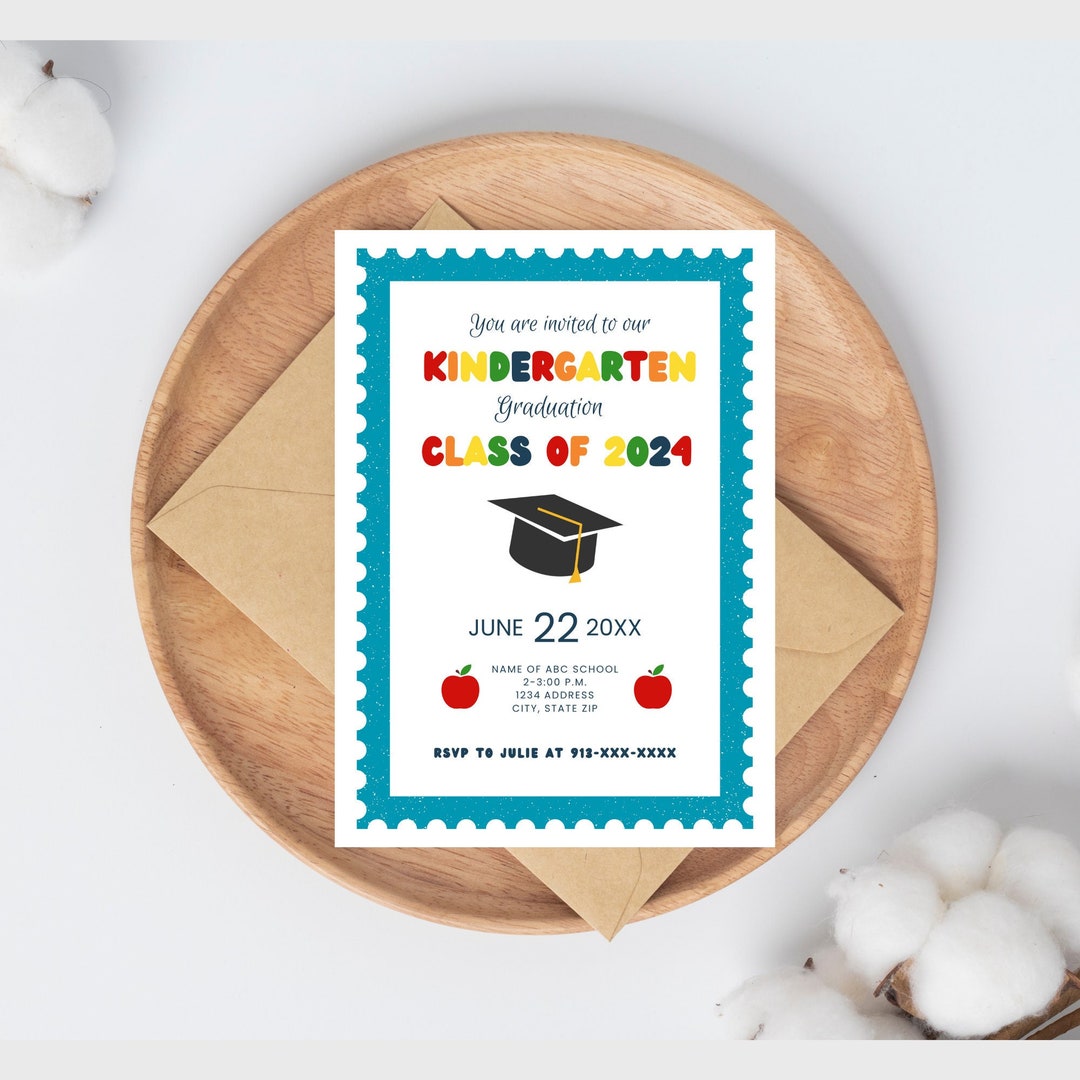 Editable Preschool Graduation Invitation, Prek Announcement Party ...