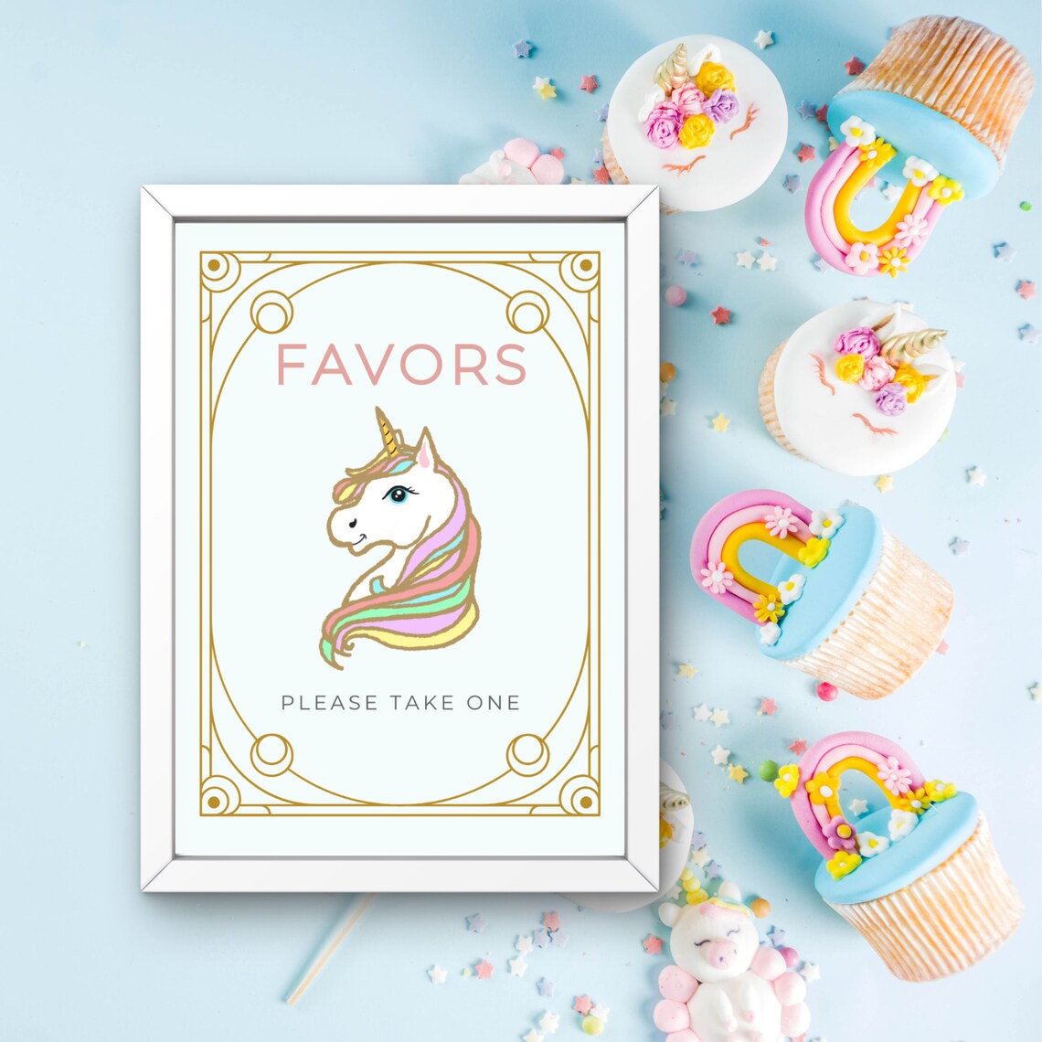 Favor Sign, Take One Sign, Milestone Birthday Invitation, Unicorn ...