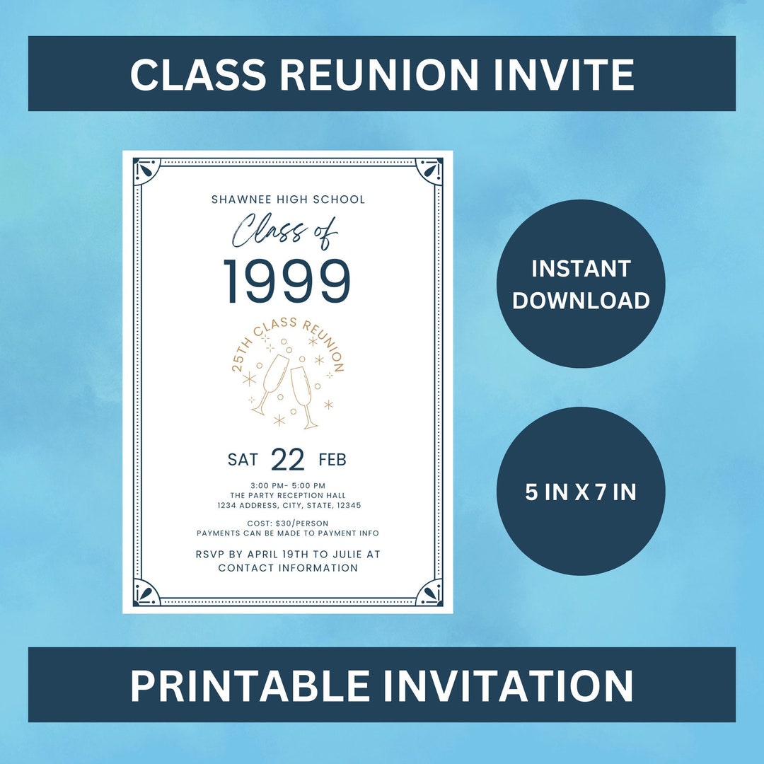 Class Reunion Invitation Template, High School Reunion, College Reunion ...