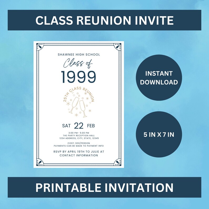 Class Reunion Invitation Template, High School Reunion, College Reunion ...
