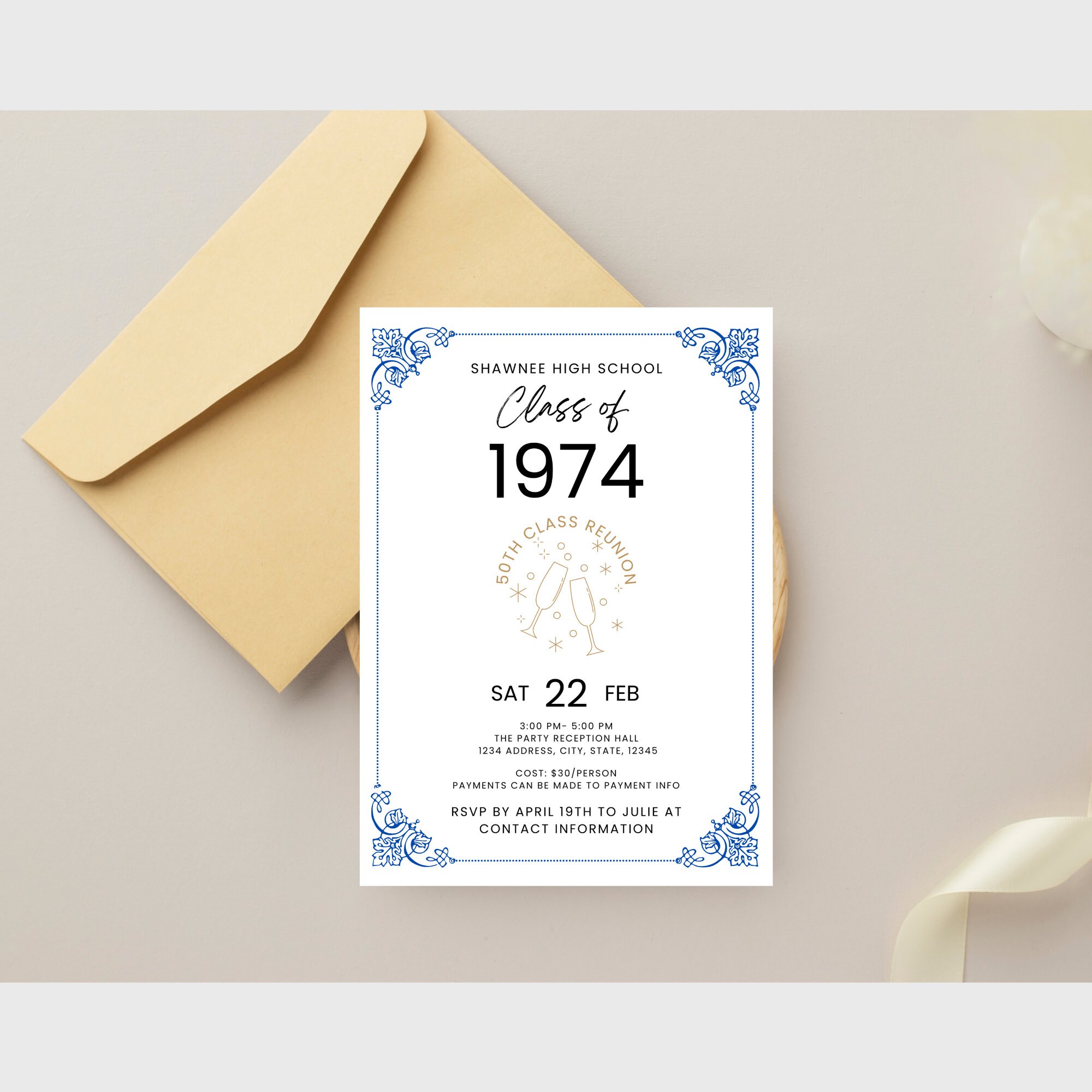 Class Reunion Invitation Template, High School Reunion, College Reunion ...