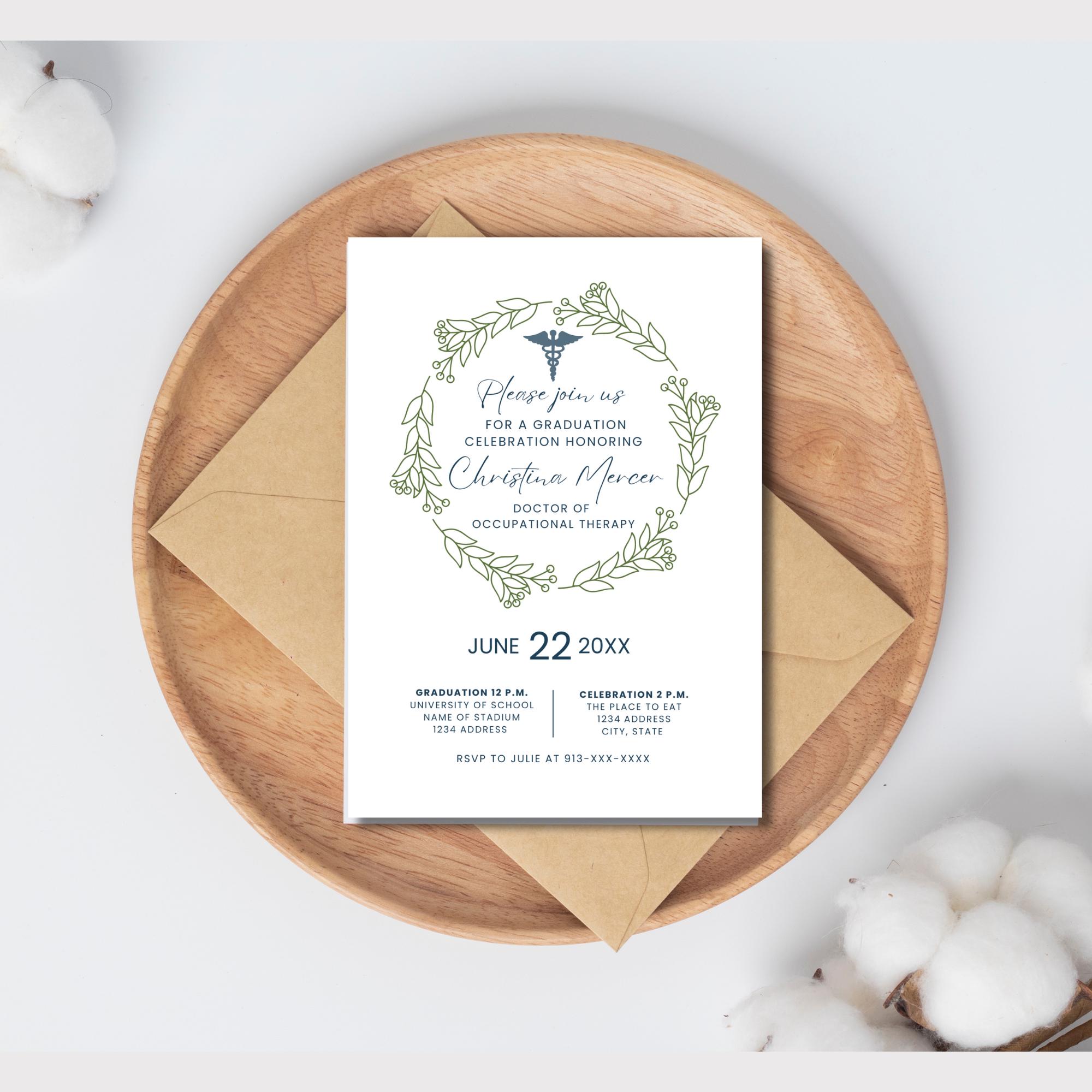 Graduation Invite, Doctor Occupational Therapy Graduation Party, OTD ...