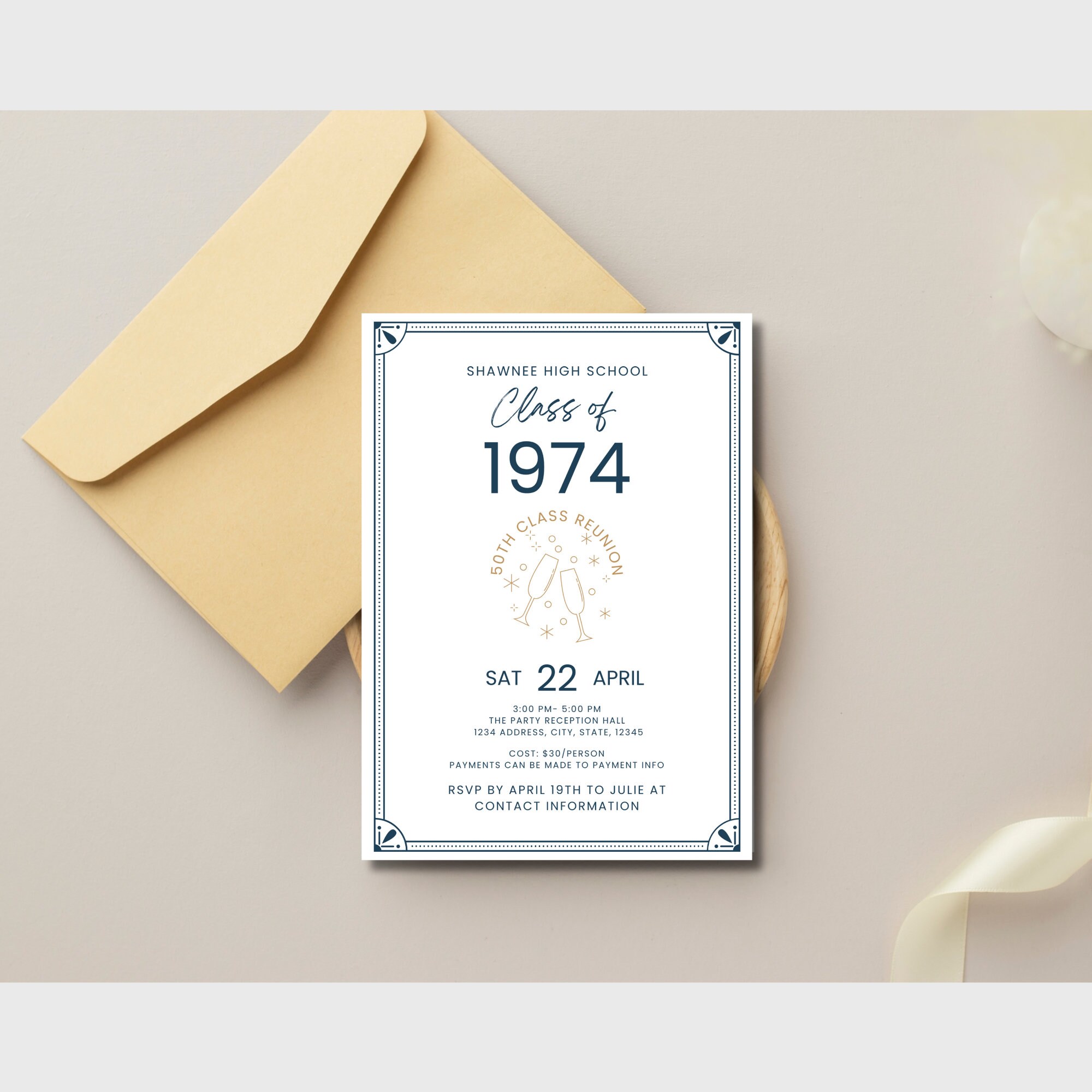 Class Reunion Invitation Template, High School Reunion, College Reunion ...