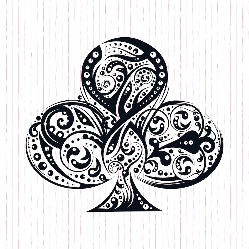 Playing Card Suits Svg Dxf Digital Download, Clups Hearts Diamonds ...