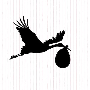 Baby and Stork SVG Files for Cricut Silhouette, Baby Arrival DXF, Baby ...
