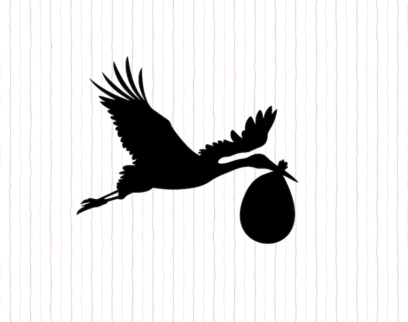 Baby and Stork SVG Files for Cricut Silhouette, Baby Arrival DXF, Baby ...
