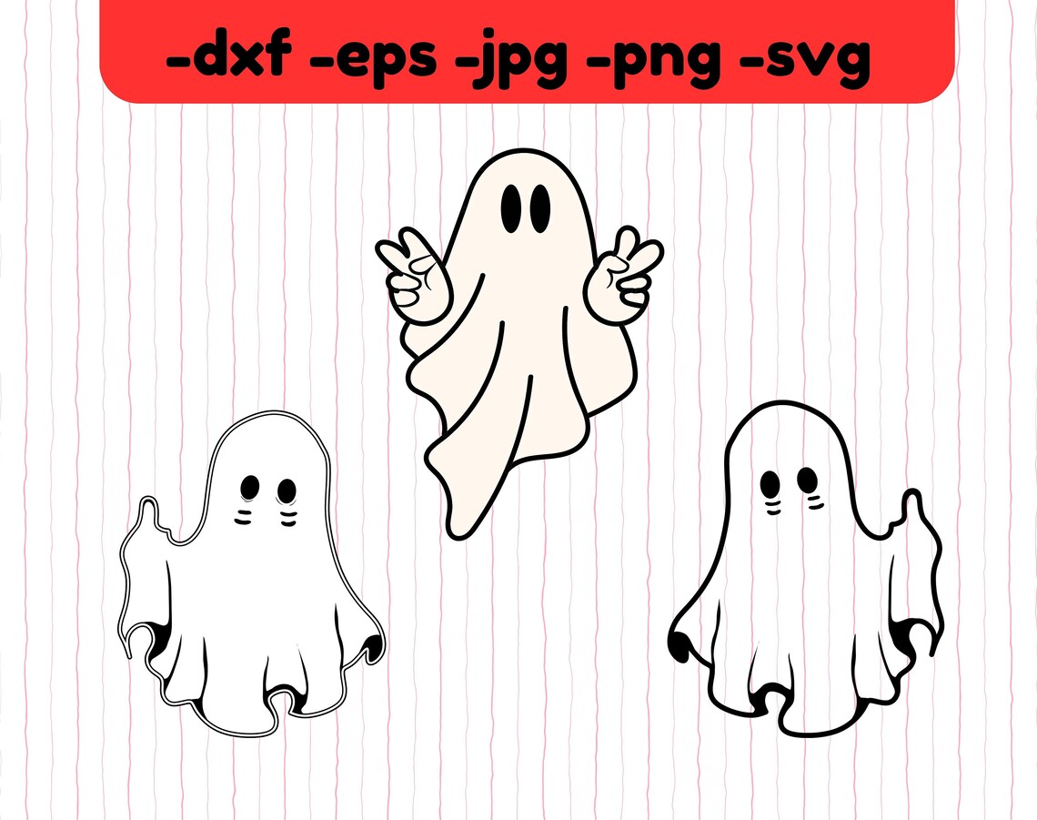 Ghost Middle Finger and Victory Sign Svg Png Digital Download ...