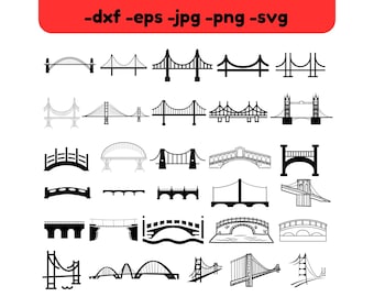 Bridge Svg Bundle, Bridge Png, Wooden Bridges Clipart Instant Download ...