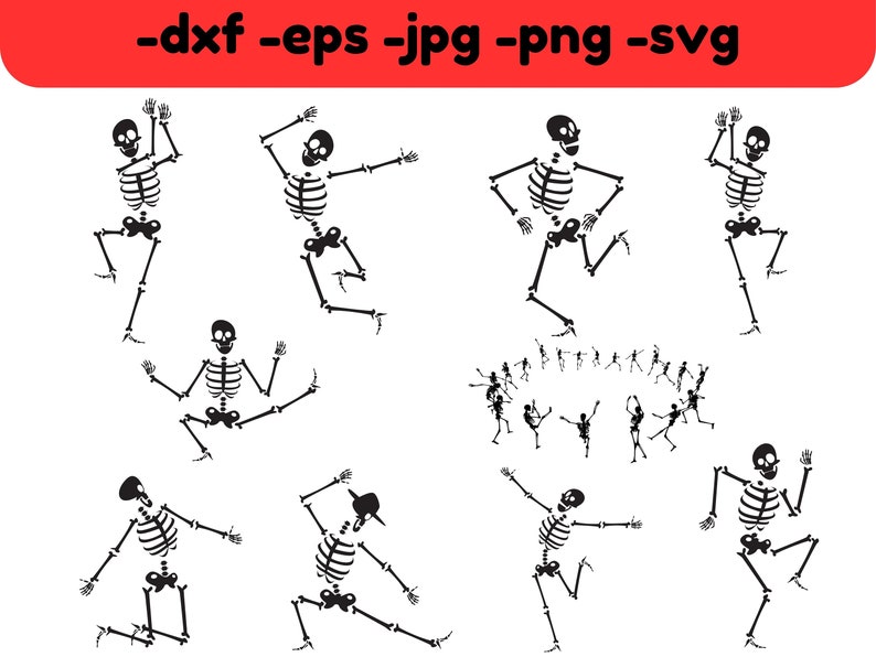 Dancing Skeletons Svg Files for Cricut, Happy Halloween Png, Skeleton ...