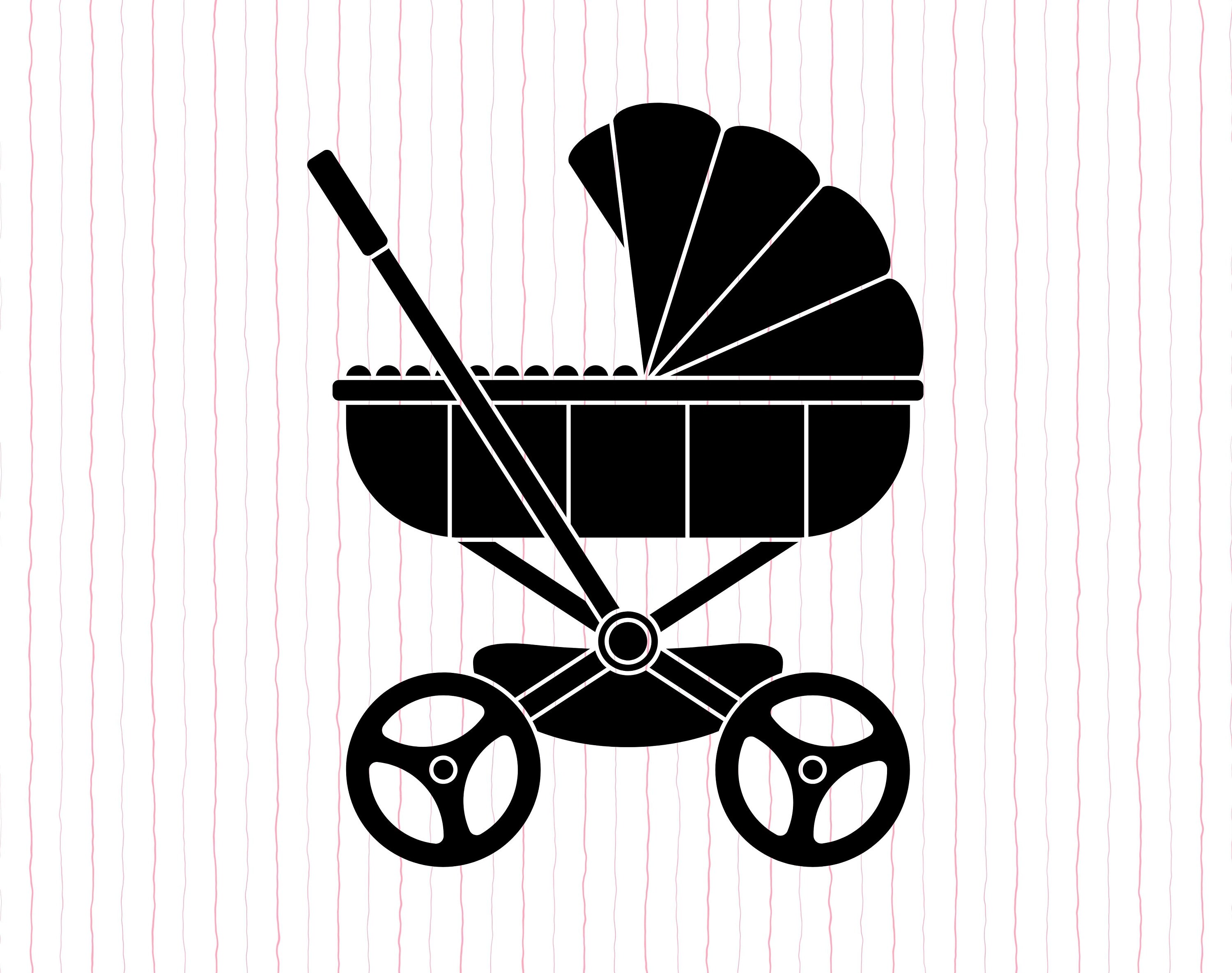 Baby Stroller SVG Bundle: Pram & Carriage Cut Files (digital Download ...